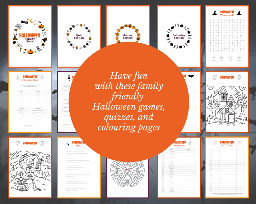 Halloween Activities Bundle | 50 pages | including quizzes, games, col ...