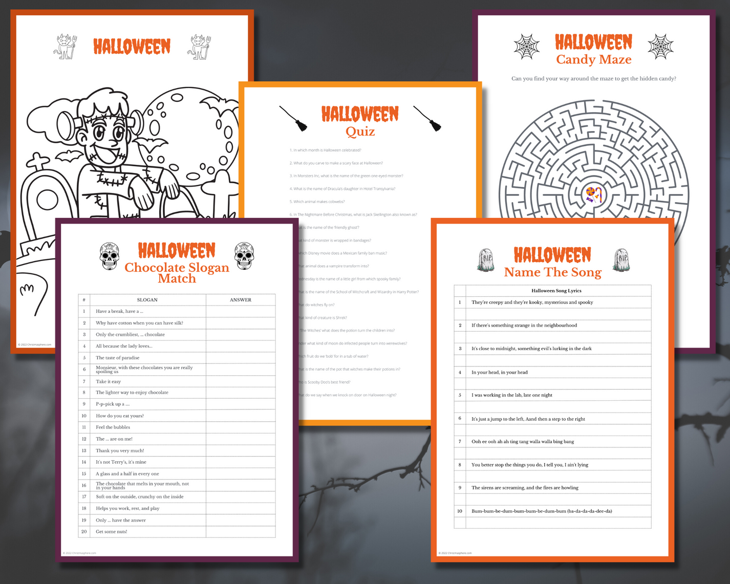 Halloween Activities Bundle | 50 pages | including quizzes, games, col ...