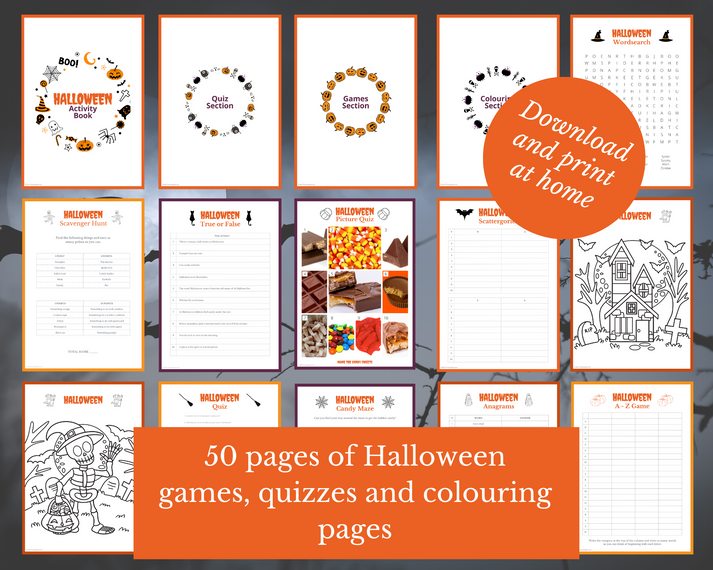 Halloween Activities Bundle | 50 pages | including quizzes, games, col ...