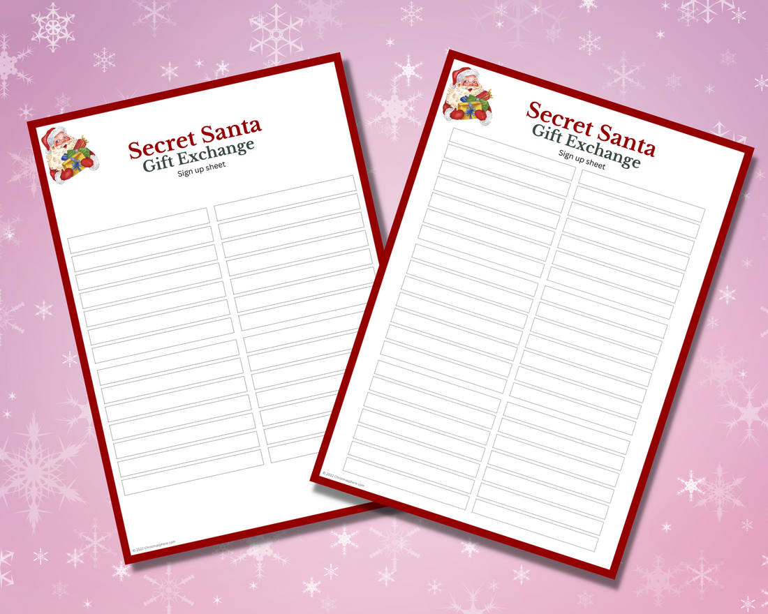 Secret Santa Bundle | Questionnaire, Sign up sheets, game, gift tags ...