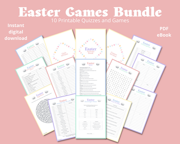Easter Quiz and Activity Bundle | Digital Printable | 10 quizzes and ...